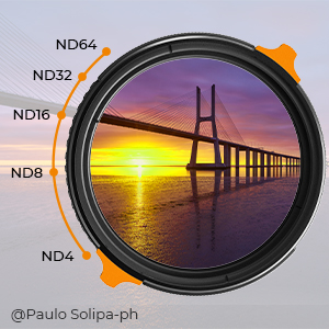 Filter K&F ND4-ND64 (2-6 Stop) Variable and CPL Circular Polarizing 2 in 1 with 28 Layers of ...